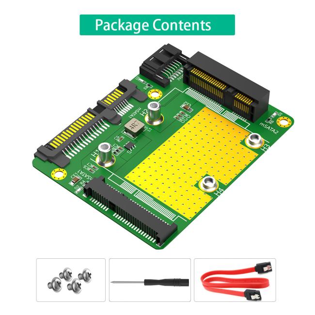 Dual Msata SSD to SATA3 Adapter package contents