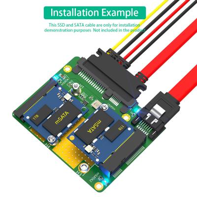 China Custom USB Dual Msata SSD To Dual SATA3 Adapter New Version for sale