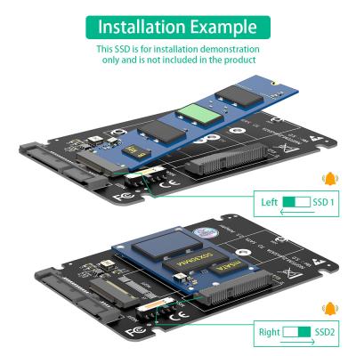 China 2 In 1 Combine M.2 NGFF Key B & MSATA SSD To SATA3 Adapter LED Indicates Power Status for sale