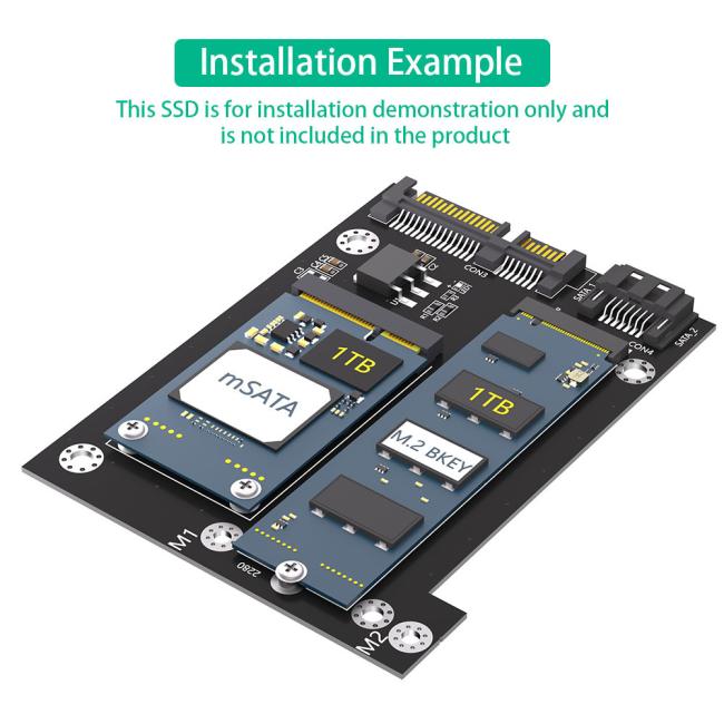 MSATA to SATA3 adapter installation demonstration