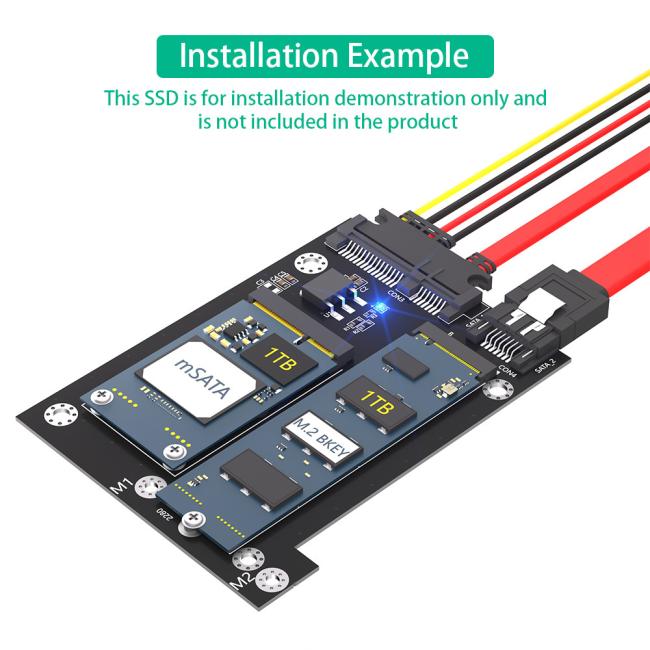 MSATA to SATA3 adapter close-up