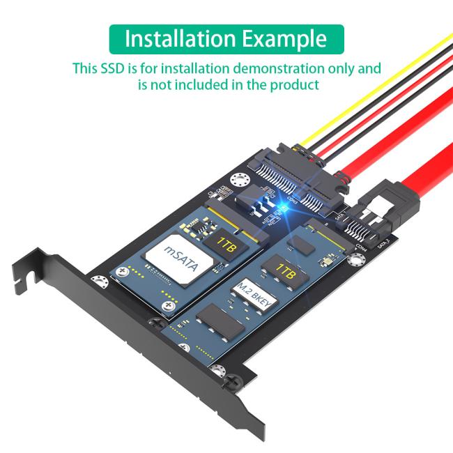 MSATA/M.2 to SATA3 adapter package contents