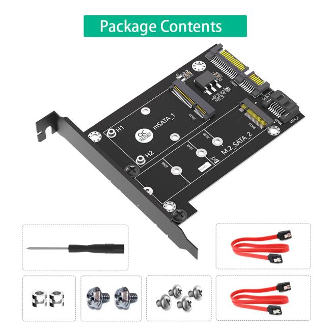 MSATA/M.2 to SATA3 adapter with bracket