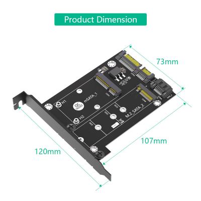 China 2 In 1 MSATA / M.2 NGFF SSD To Dual SATA3 Converter Adapter Card With Full Height Profile Bracket for sale