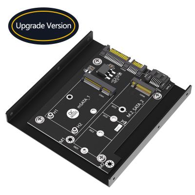 China Convenient SATA 3.0 to M.2 NGFF mSATA SSD Adapter Card with 3.5" Hard Disk Bracket for sale
