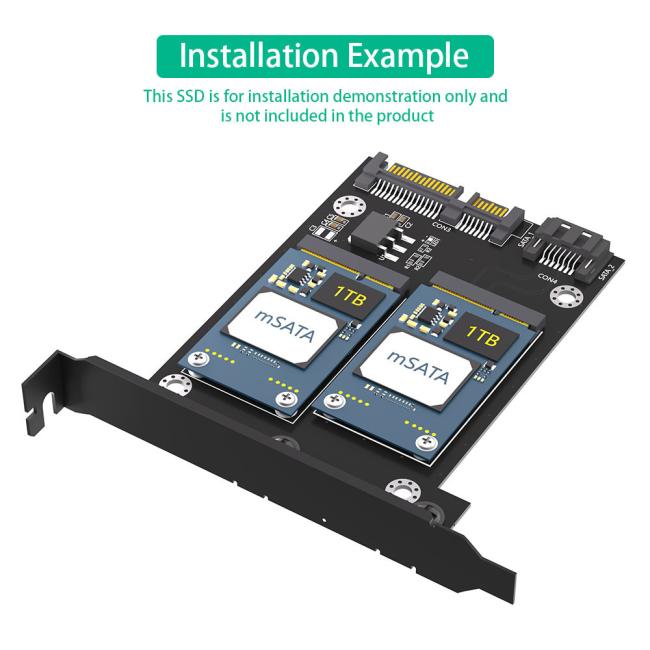 Dual mSATA to SATA3 adapter installation example