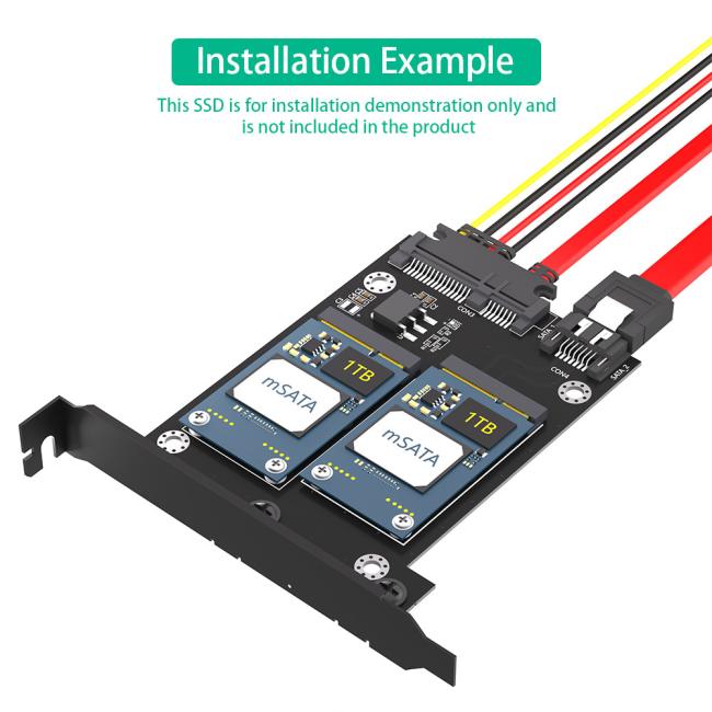 Dual mSATA to SATA3 adapter package contents