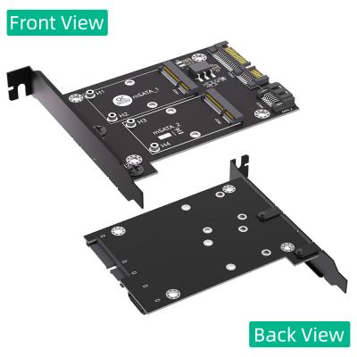 China MSATA Hard Disk Application Dual SATA3 Converter Adapter Card with Full Height Bracket for sale