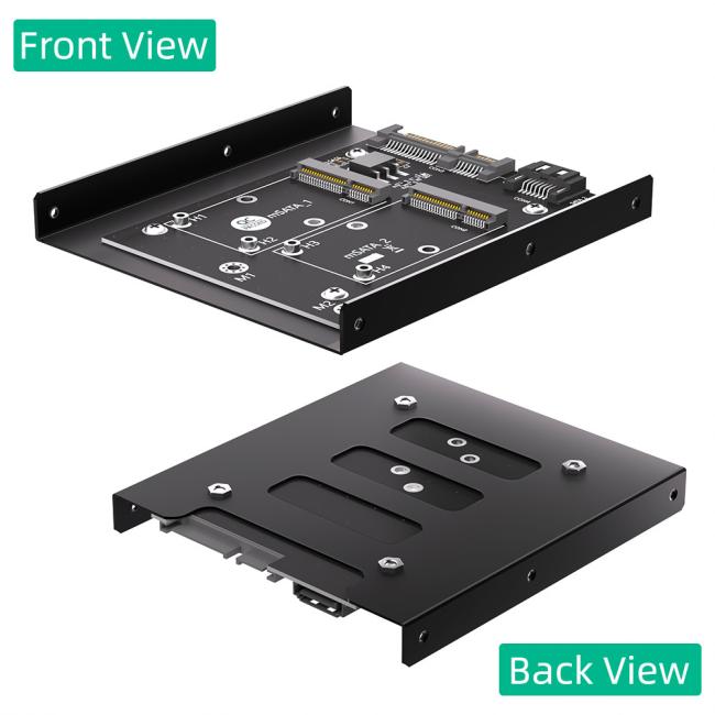 Dual mSATA to SATA3 adapter side view