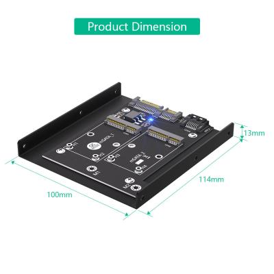 China Upgrade Version Dual MSATA SSD To Dual SATA3 Converter Adapter Card With 3.5 Inch HDD Bracket for sale