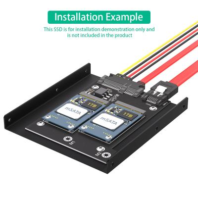 China Upgrade Version Dual MSATA SSD To Dual SATA3 Converter Adapter Card With 3.5 Inch HDD Bracket for sale
