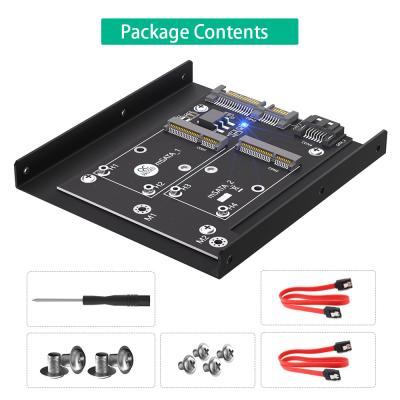 China Upgrade Version Dual MSATA SSD To Dual SATA3 Converter Adapter Card With 3.5 Inch HDD Bracket for sale