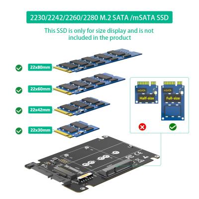 China 2 In 1 Combine M.2 NGFF Key B & MSATA SSD To 2.5 SATA3 Adapter With Plastic Enclosure for sale