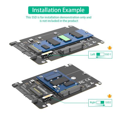 China 2 In 1 Combine M.2 NGFF Key B & MSATA SSD To 2.5 SATA3 Adapter With Plastic Enclosure for sale