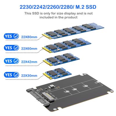 China M.2 Key B to 2.5 SATA Enclosure Adapter for NGFF SSDs for sale