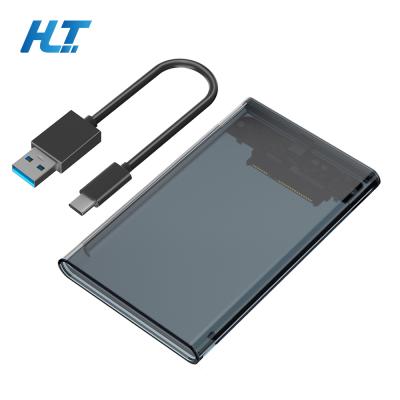China 2.5" SATA to USB 3.0 Adapter with Type-C Transparent HDD Enclosure for sale