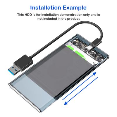 China 2.5" SATA to USB 3.0 Adapter with Type-C Transparent HDD Enclosure for sale