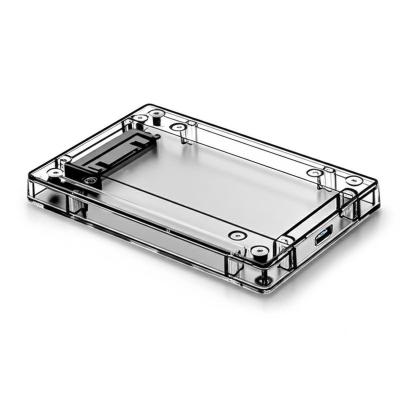 China Transparent 2.5 Inch SATA III HDD SSD External Hard Drive Case USB 3.0 for sale