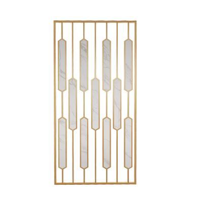 China Decor Standing Desk Room Divider Stainless Steel Skeleton Interior Screen Electroplating Partition for sale