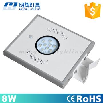 China 8w waterproof ip65 induction all in one solar street light pir sensor garden light for sale