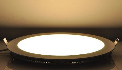 China Round 6W 540lm 120 x 25 mm Dia Aluminum Round LED Flat Panel Lights in Warm White CE RoHS for sale
