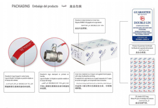 Pipe Connection T Handle PN25 Brass Ball Valves 4