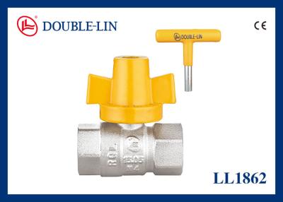 Китай Замыкаемая ручка латунные газовые клапаны женские X женские 5 бар 1/2 дюйма длинные нитки продается