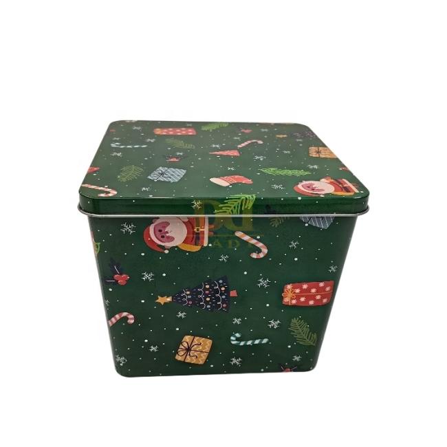 Finished square tin box product display