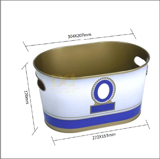DADI Elliptic Tinplate Ice Bucket side view
