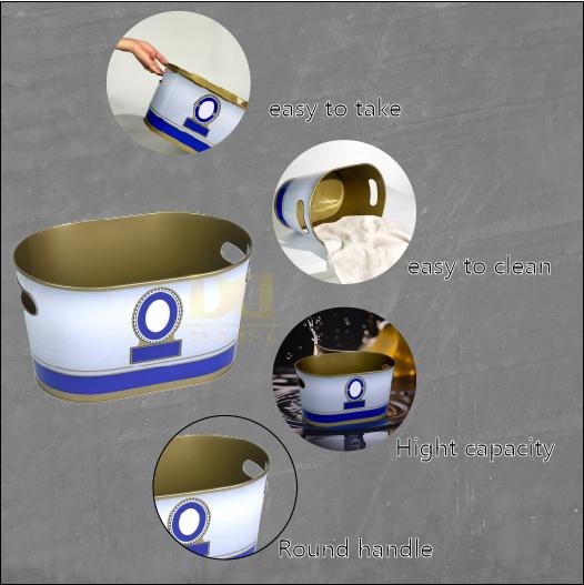 DADI Elliptic Tinplate Ice Bucket with bottle opener detail