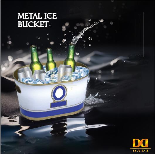 DADI Elliptic Tinplate Ice Bucket engraved design