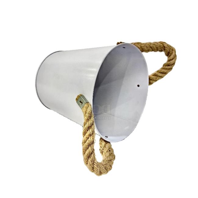 DADI White Tinplate Popcorn Bucket side view