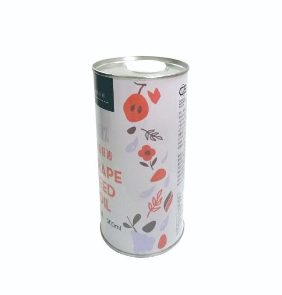 Quality DADI 1.6L Round Olive Oil Can Food Safe 1600ml Tall Round Tinplate Containers for sale