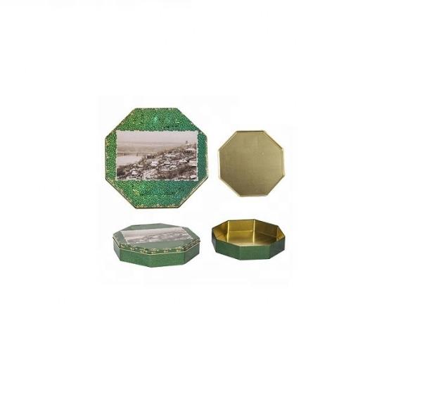 Quality DADI Metal Oval Tea Tin Box Octagonal Shape Gift Tin Can Customized Printing 190 for sale