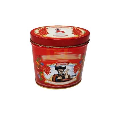 China DADI Customized Printed Candy Tin Box Oval Tin Can For Chocolates Environmentally Friendly for sale