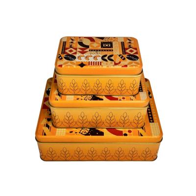 China DADI Glossy Rectangular Storage Biscuit Tin Box For Christmas Cookie Gift Package OEM ODM for sale