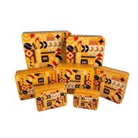 China DADI Silkscreen Laser Embossing Rectangular Tin Can Custom Printed Biscuit Tin Box for sale