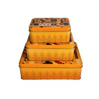 China DADI Silkscreen Laser Embossing Rectangular Tin Can Custom Printed Biscuit Tin Box for sale