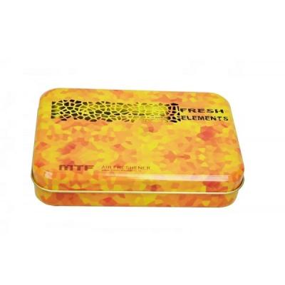 China DADI Candy Tin Box CMYK PMS UV Small Rectangular Tins With Hollow Out Lids 150x100x30mm for sale