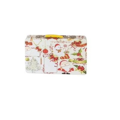 China DADI 0.23mm-0.28mm Biscuit Tin Box Rectangular Handle Box Tin Box with Christmas Design CH5 for sale