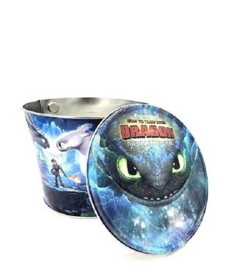 China DADI Carry Handle Tin Popcorn Bucket 1.8L Personalized Metal Popcorn Bucket For Cinema for sale