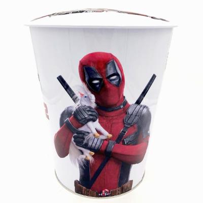 China DADI 170oz Custom Printed Metal Popcorn Bucket Tins Metallic Christmas Snack Tins for sale