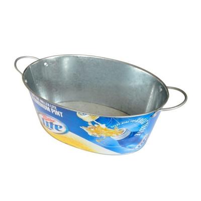 China DADI 7.5L Oval Galvanized Tinplate Metal Ice Bucket Galvanized Cooler Tub Eco Friendly for sale
