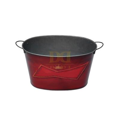 China DADI PMS Metal Drinks Cooler Bucket OEM ODM Galvanized Tinplate Metal Ice Bucket for sale