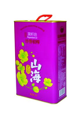 China DADI Rectangular Square Packaging 2L Tinplate Metal Soybean Food Oil Can with Carry Handle for sale