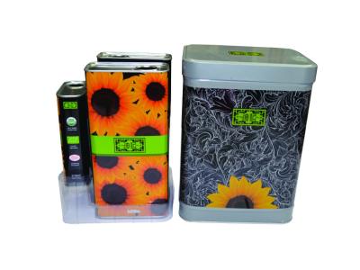 China DADI Rectangular Square Packaging 2L Tinplate Metal Soybean Food Oil Can with Carry Handle for sale
