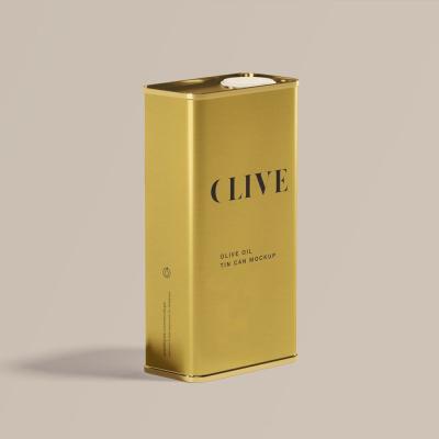 China DADI 1.8L Olive Oil Packaging Food Oil Can in Olive Oil Color Rectangular Metal Square Imported Plastic Spout for sale