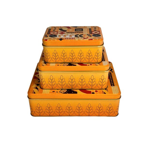 Quality DADI Square Metal Fancy Biscuit Tin Box For Chocolate Candy Packaging 5 Pack Tin for sale