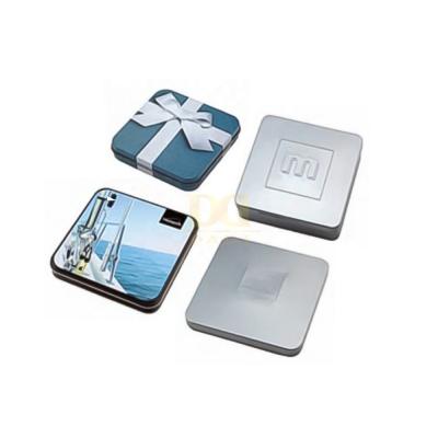 China DADI Matte Finish Square Tin Canister 0.23mm-0.38mm Small Square Candy Tin Box with Embedded Lid for sale