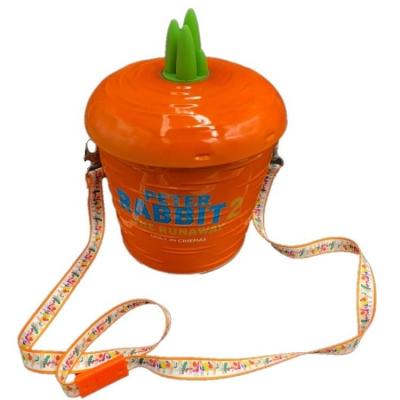 China DADI UV Printed Tinplate Metal Tin Bucket Carrot Shape Custom Printed Popcorn Tins for sale